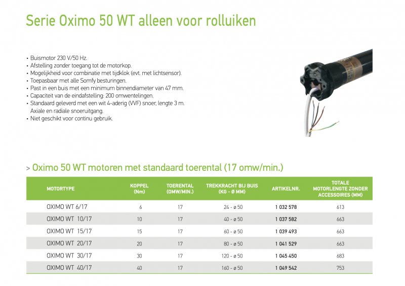 SOMFY OXIMO WT 20/17 20NM - Serge Baert